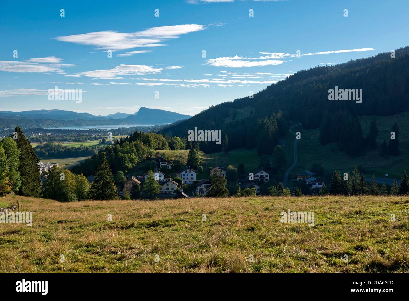 Switzerland, Vaud, Waadt, Vallée de Joux, Parc Jura vaudois, panorama ...