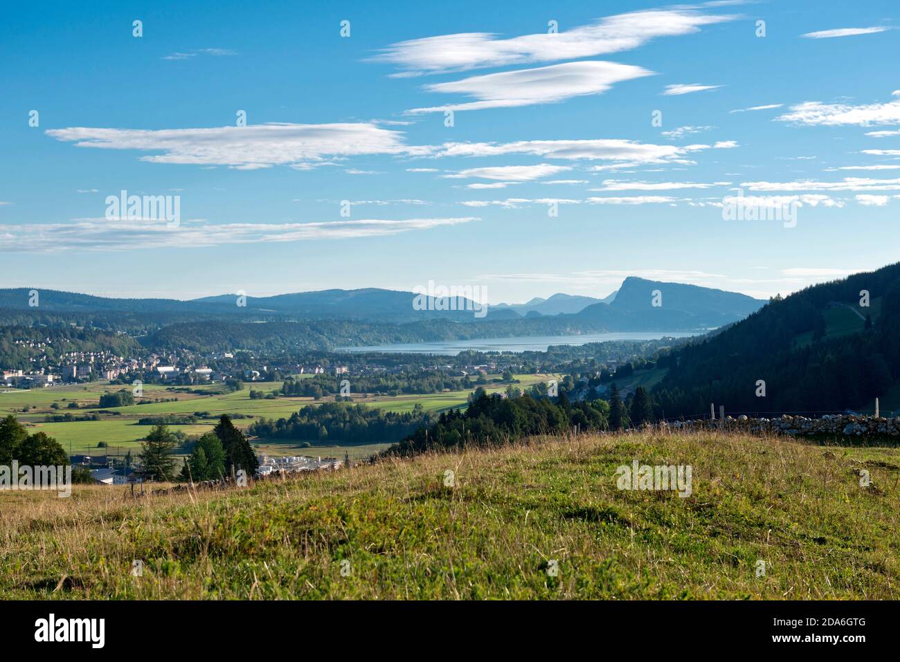 Switzerland, Vaud, Waadt, Vallée de Joux, Parc Jura vaudois, panorama ...