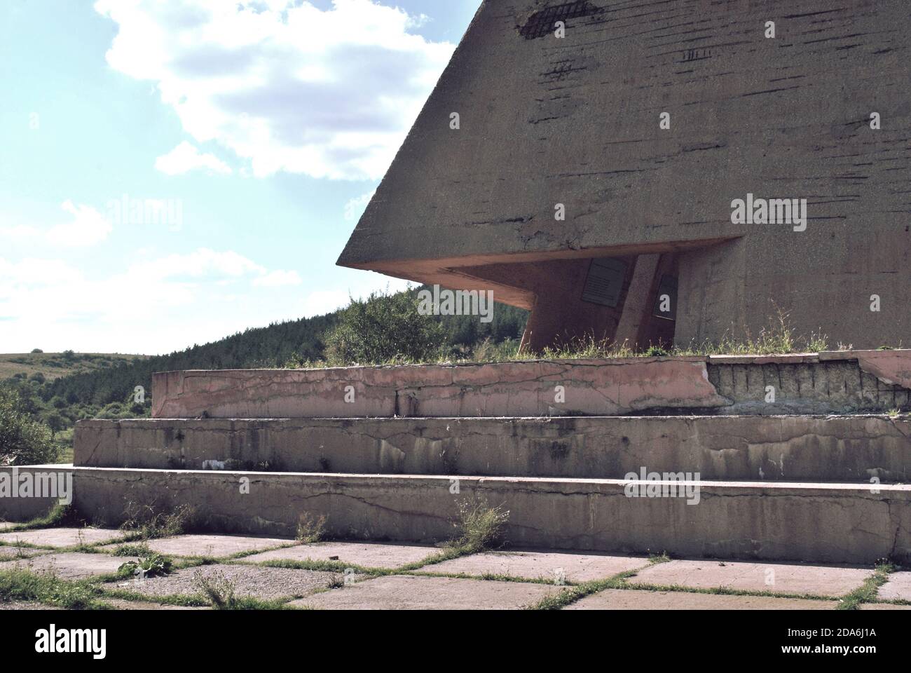 Pantheon Mother Bulgaria, unique monument made by red-colour concrete ...