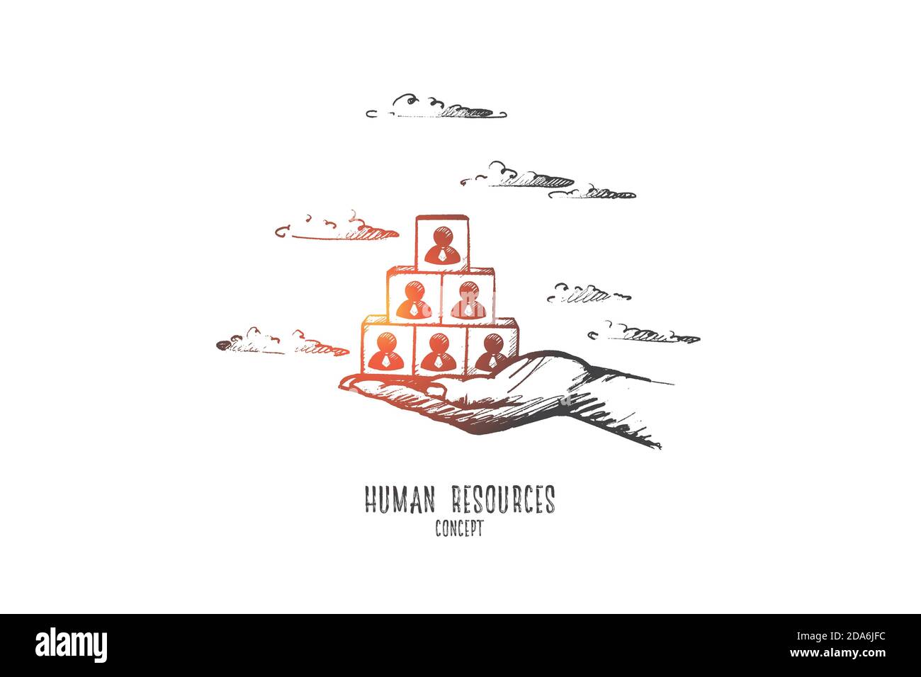 Human resources concept. Hand drawn isolated vector Stock Vector Image ...