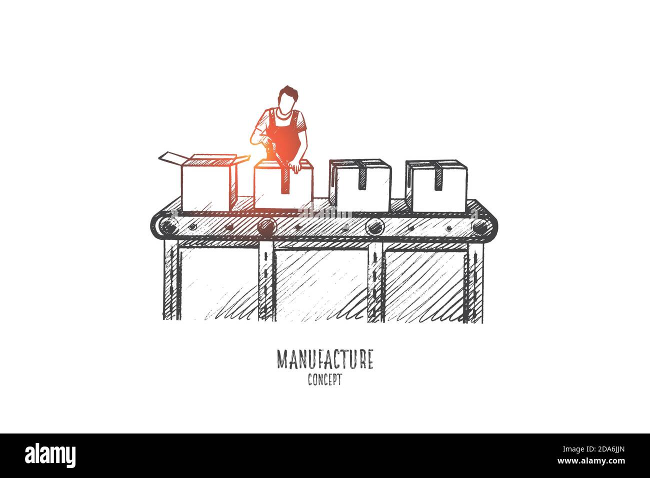 Manufacture concept. Hand drawn isolated vector Stock Vector Image ...