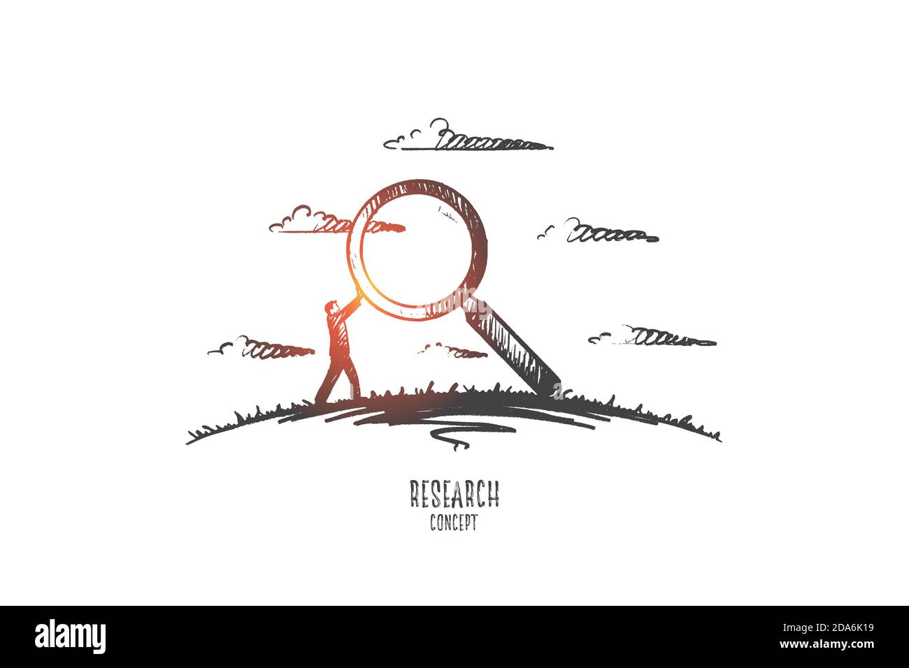 Research concept. Hand drawn isolated vector Stock Vector Image & Art ...