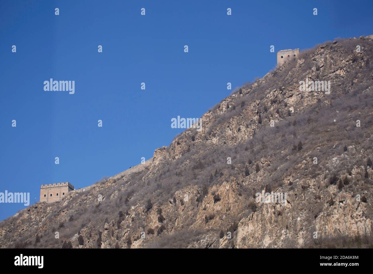Moon on a clear blue day Stock Photo - Alamy