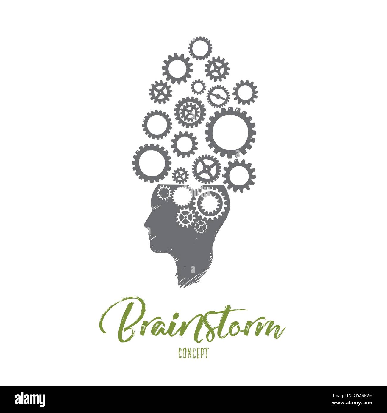 Brainstorm concept. Hand drawn isolated vector Stock Vector Image & Art ...