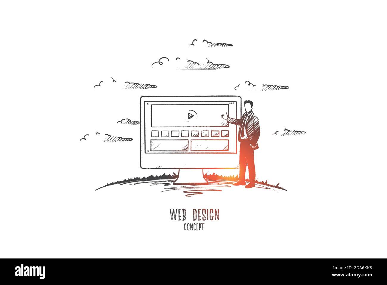 Web design concept. Hand drawn isolated vector Stock Vector Image & Art ...