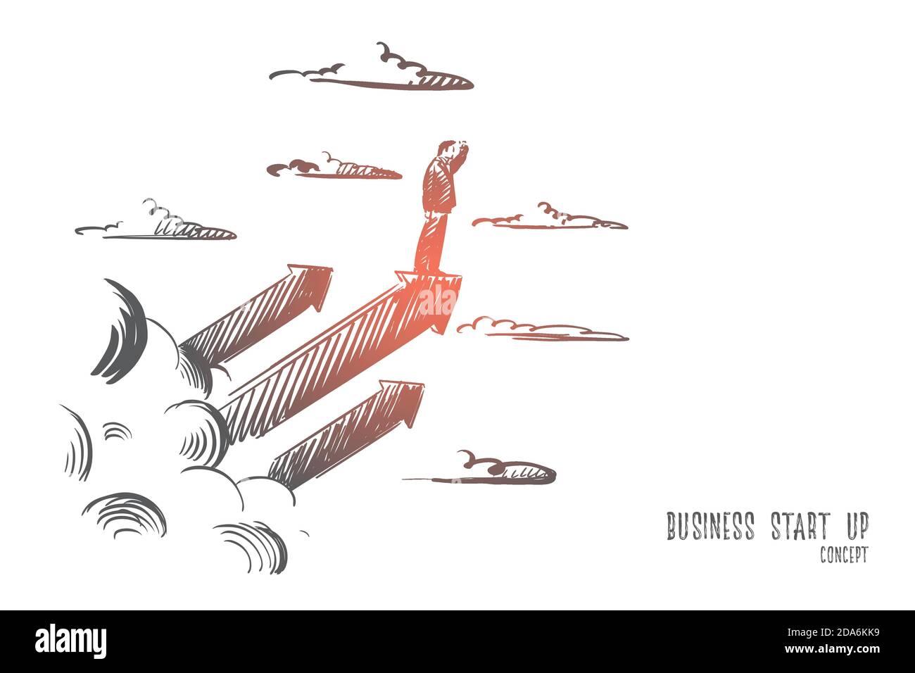 Business start up concept. Hand drawn isolated vector Stock Vector ...