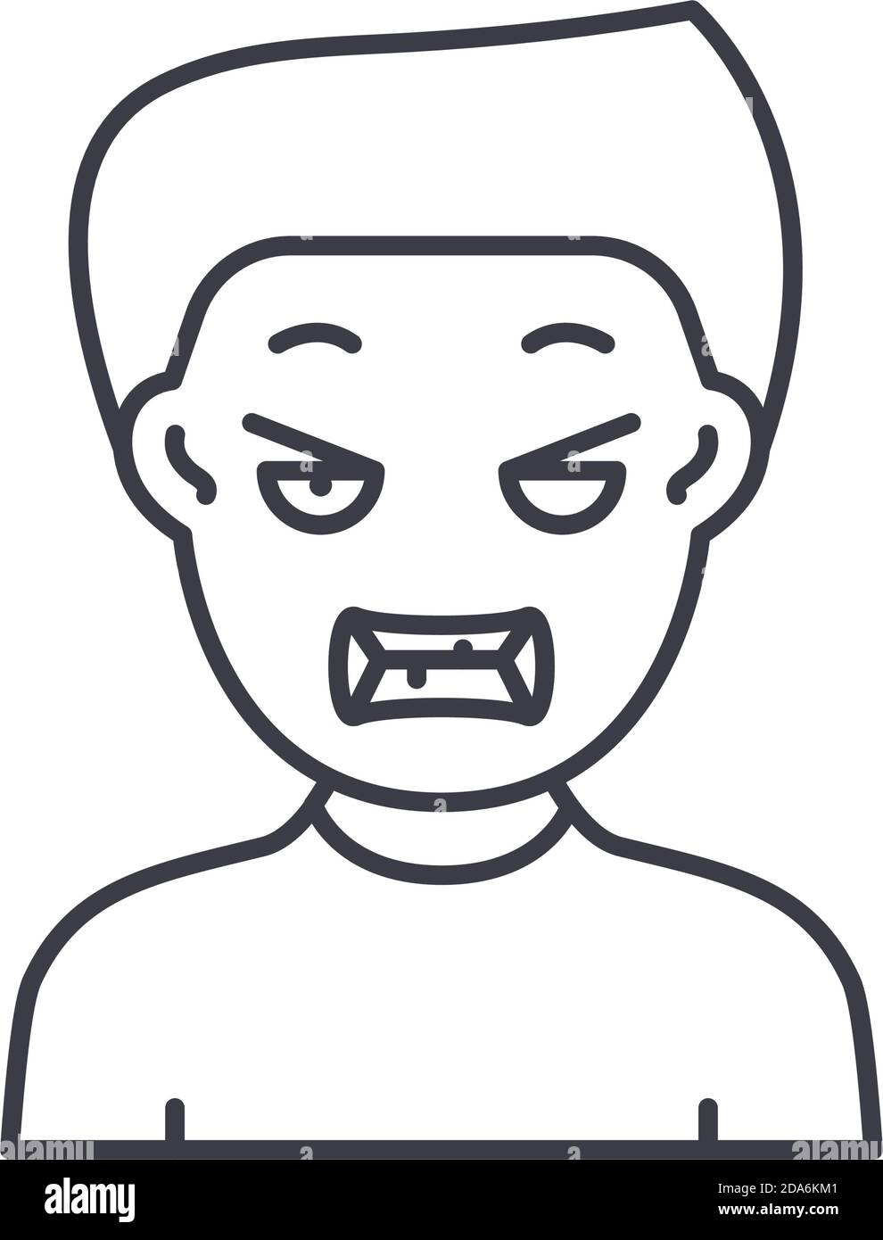 Angry icon, linear isolated illustration, thin line vector, web design ...
