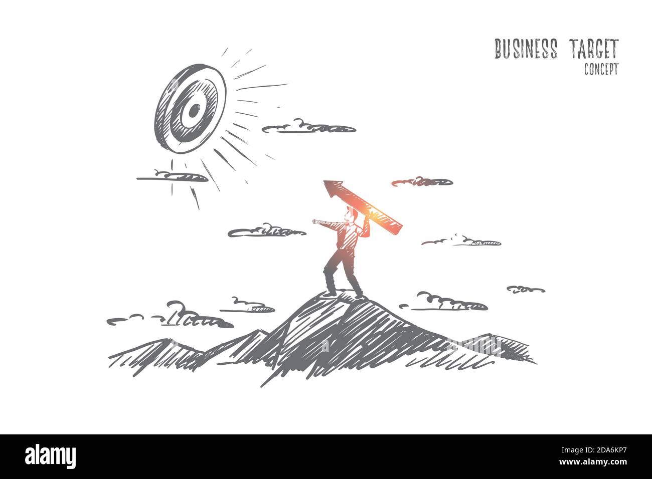 Business target concept. Hand drawn isolated vector Stock Vector Image ...