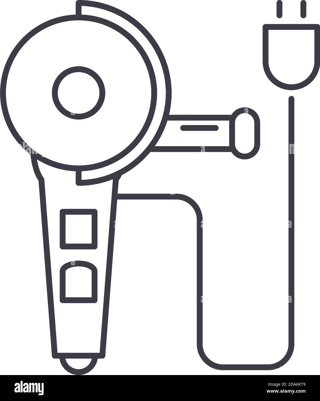 Angle grinder machine icon, linear isolated illustration, thin line ...