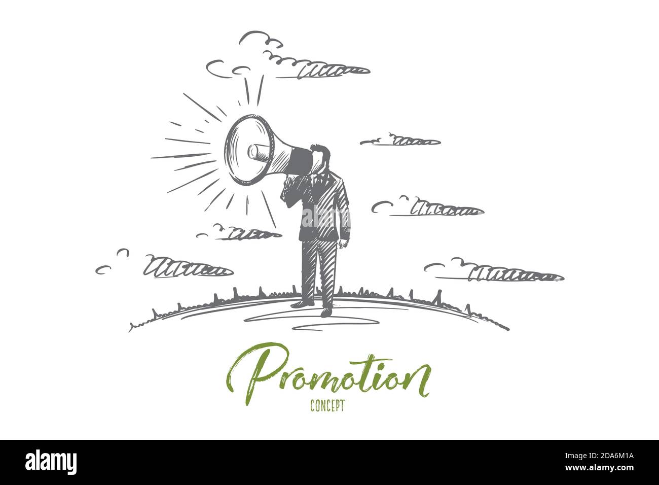 Promotion concept. Hand drawn isolated vector Stock Vector Image & Art ...