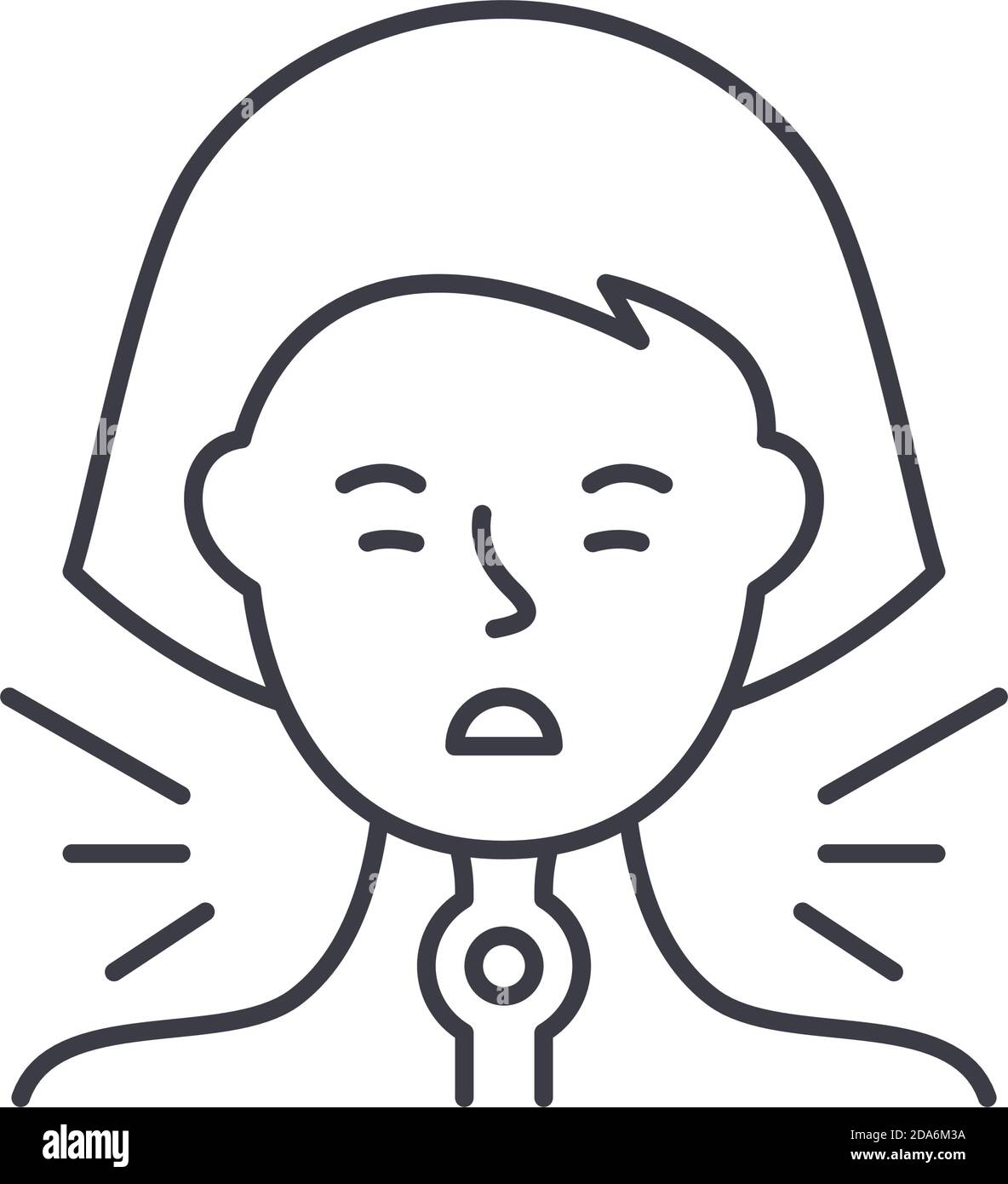 Angina icon, linear isolated illustration, thin line vector, web design ...