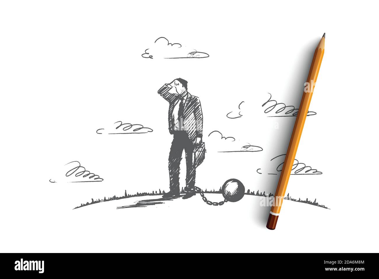 Debt concept. Hand drawn isolated vector Stock Vector Image & Art - Alamy