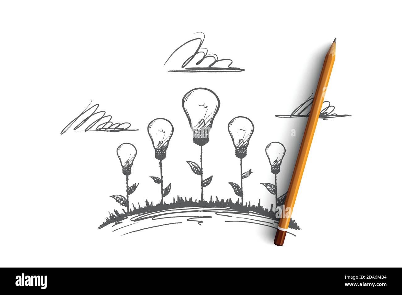 Creative work concept. Hand drawn isolated vector Stock Vector Image ...