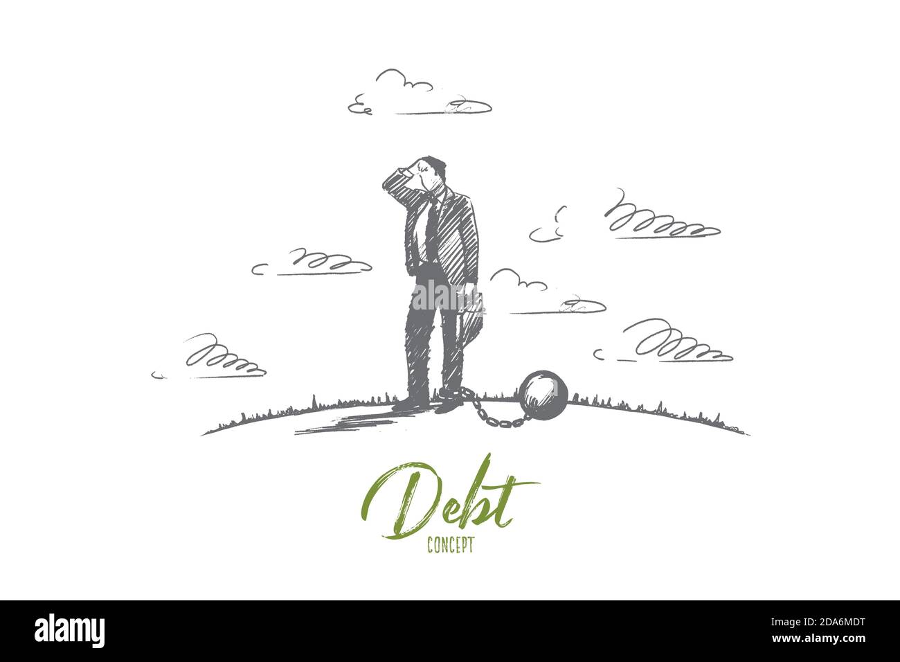 Debt concept. Hand drawn isolated vector Stock Vector Image & Art - Alamy