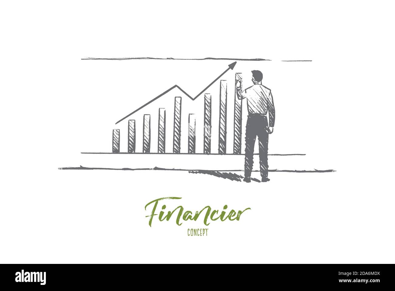 Financier concept. Hand drawn isolated vector Stock Vector Image & Art ...