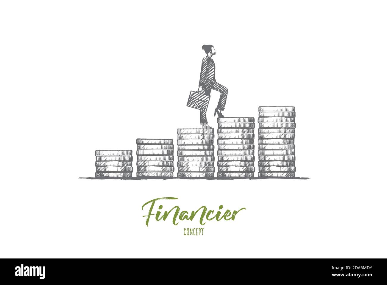 Financier designer concept. Hand drawn isolated vector Stock Vector ...