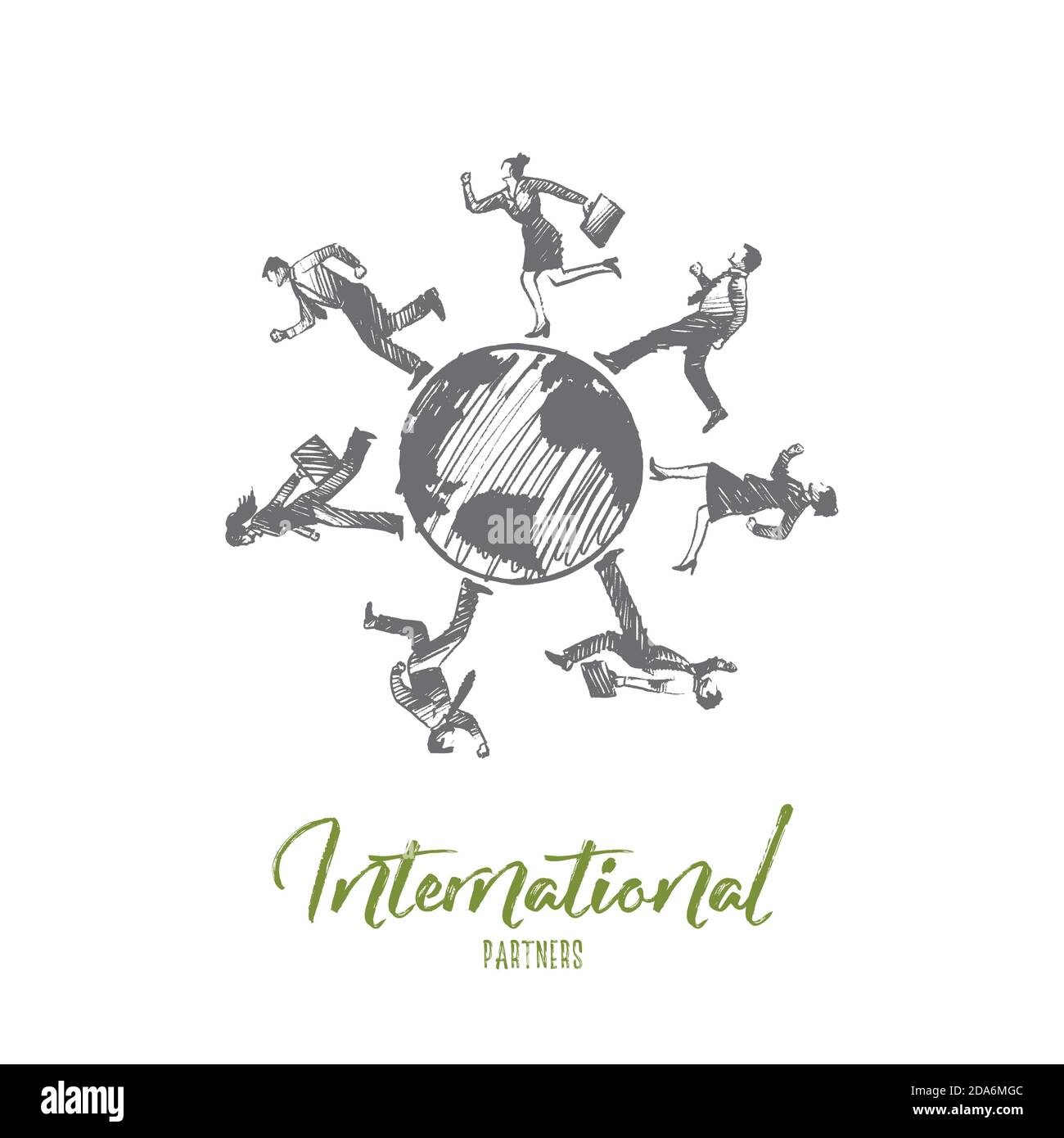 Internationl partners concept. Hand drawn isolated vector Stock Vector ...