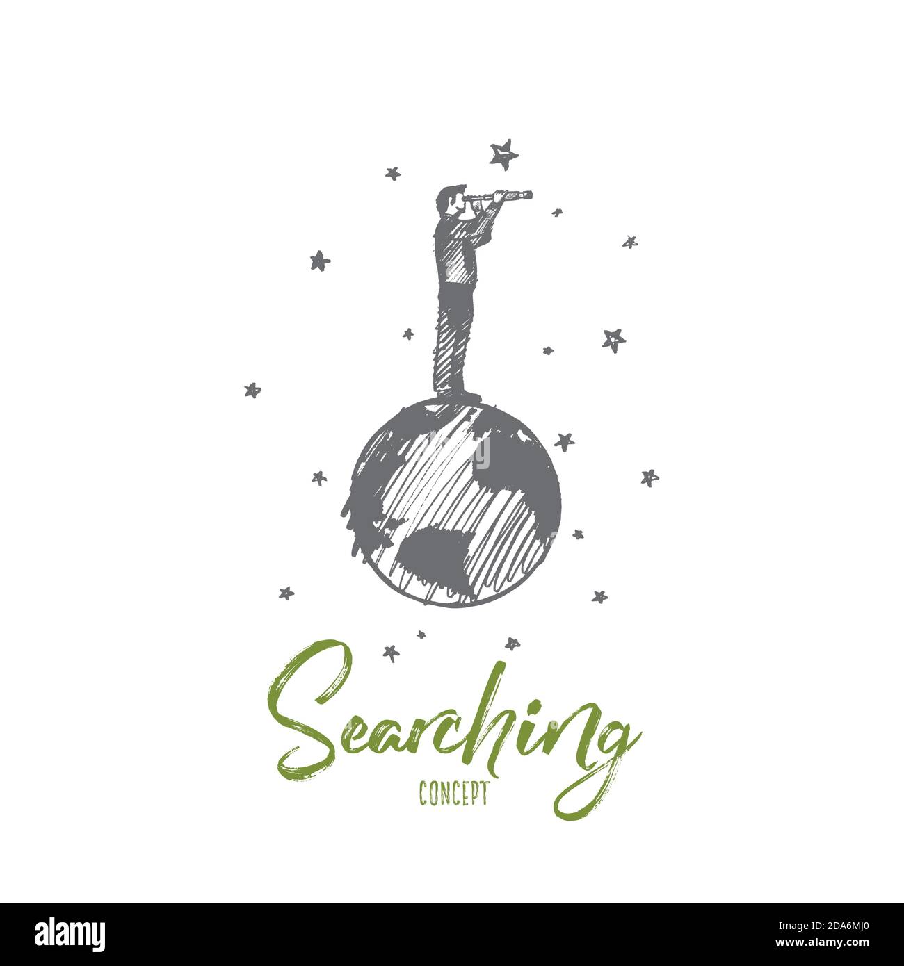 Searching concept. Hand drawn isolated vector Stock Vector Image & Art ...