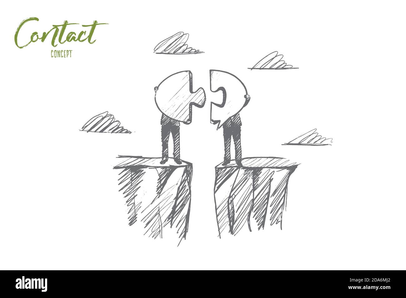 Contact concept. Hand drawn isolated vector Stock Vector Image & Art ...