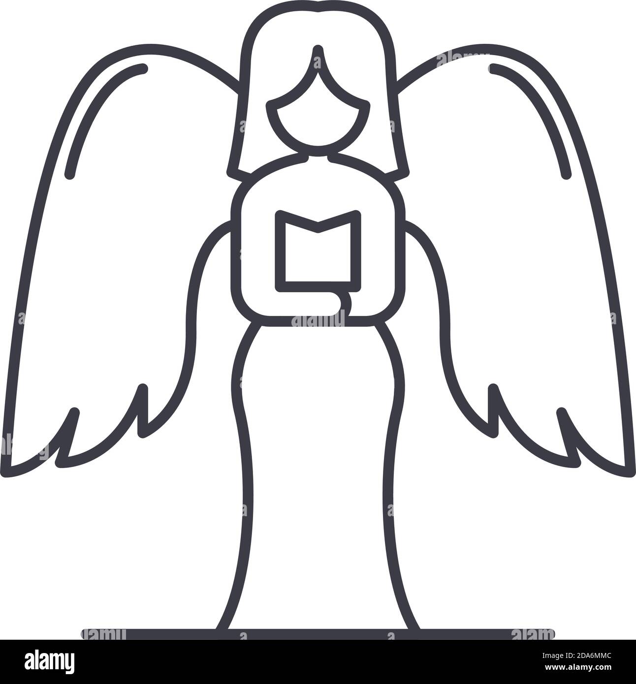 Angel icon, linear isolated illustration, thin line vector, web design ...