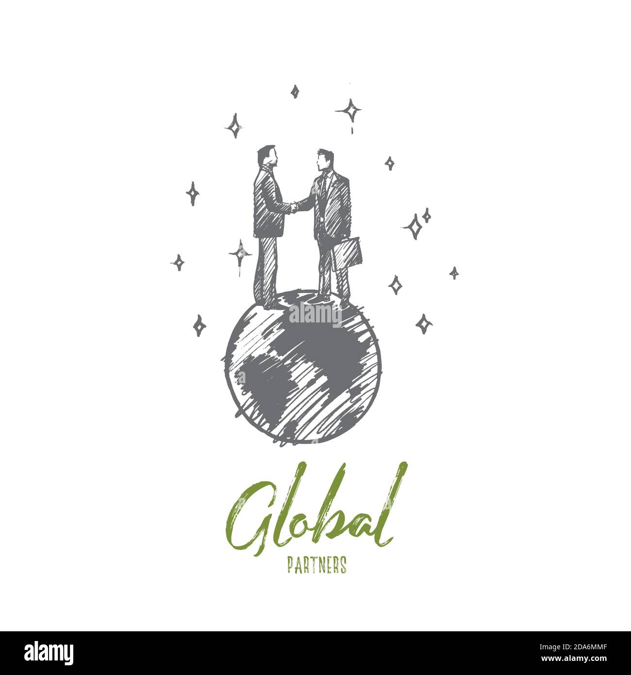Global partners concept. Hand drawn isolated vector Stock Vector Image ...