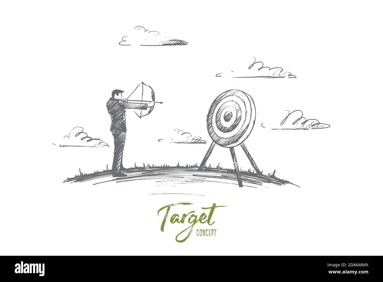 Target concept. Hand drawn isolated vector Stock Vector Image & Art - Alamy