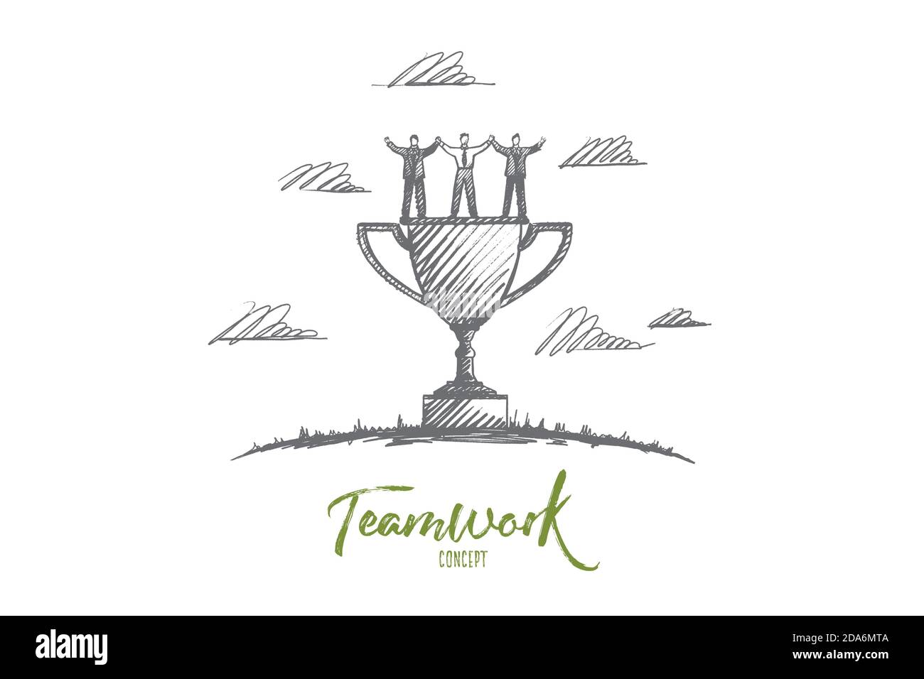 Teamwork concept. Hand drawn isolated vector Stock Vector Image & Art ...