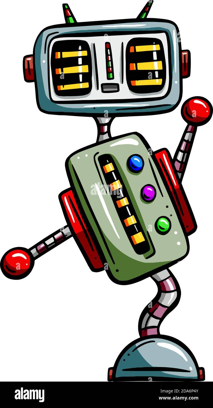 Cartoon Robot Vector Image Funny Character Stock Vector Image & Art - Alamy