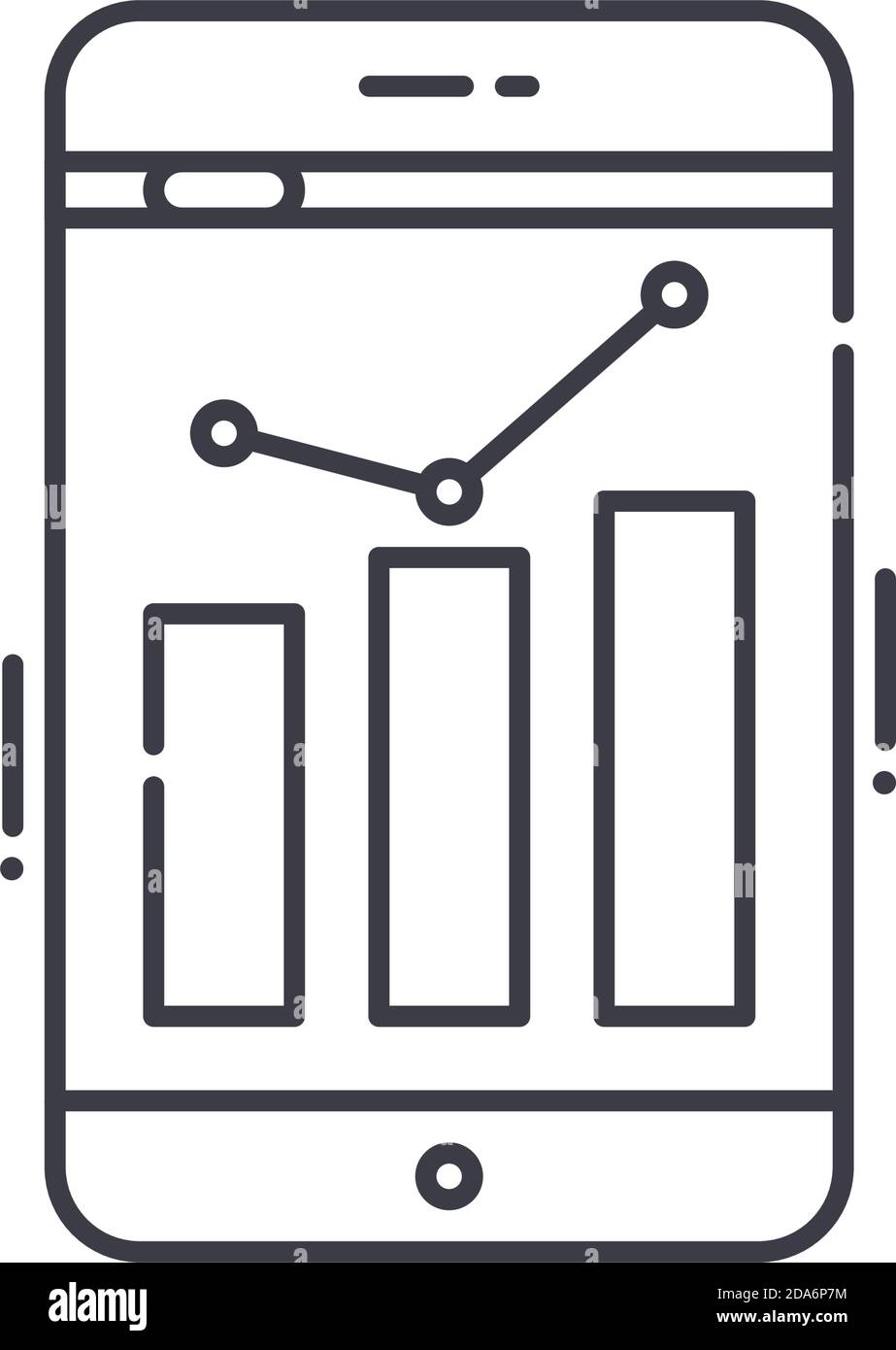 Analytical application icon, linear isolated illustration, thin line ...