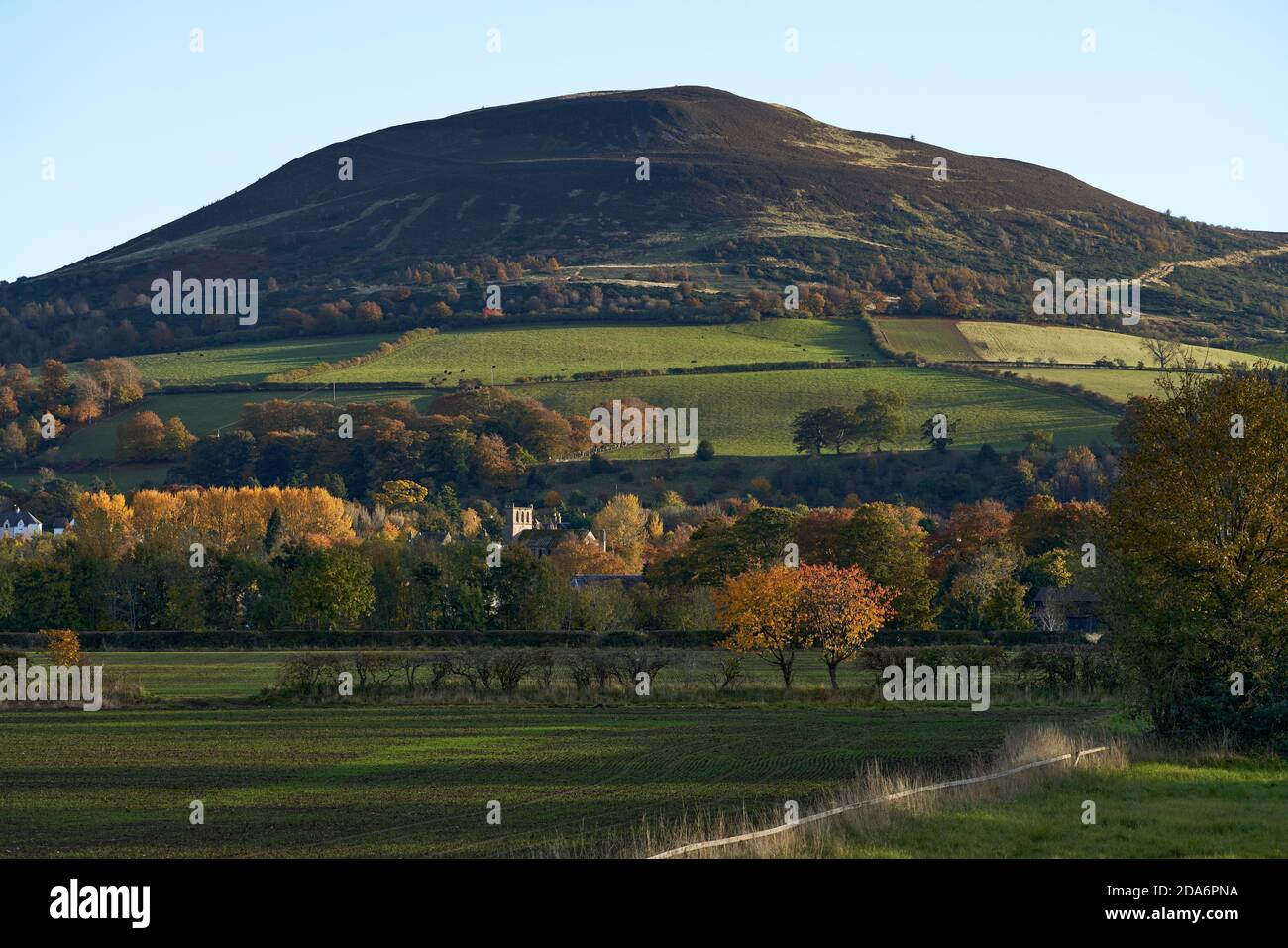 Melrose Abbey nestles in the foothills of The Eildon Hill amongst ...