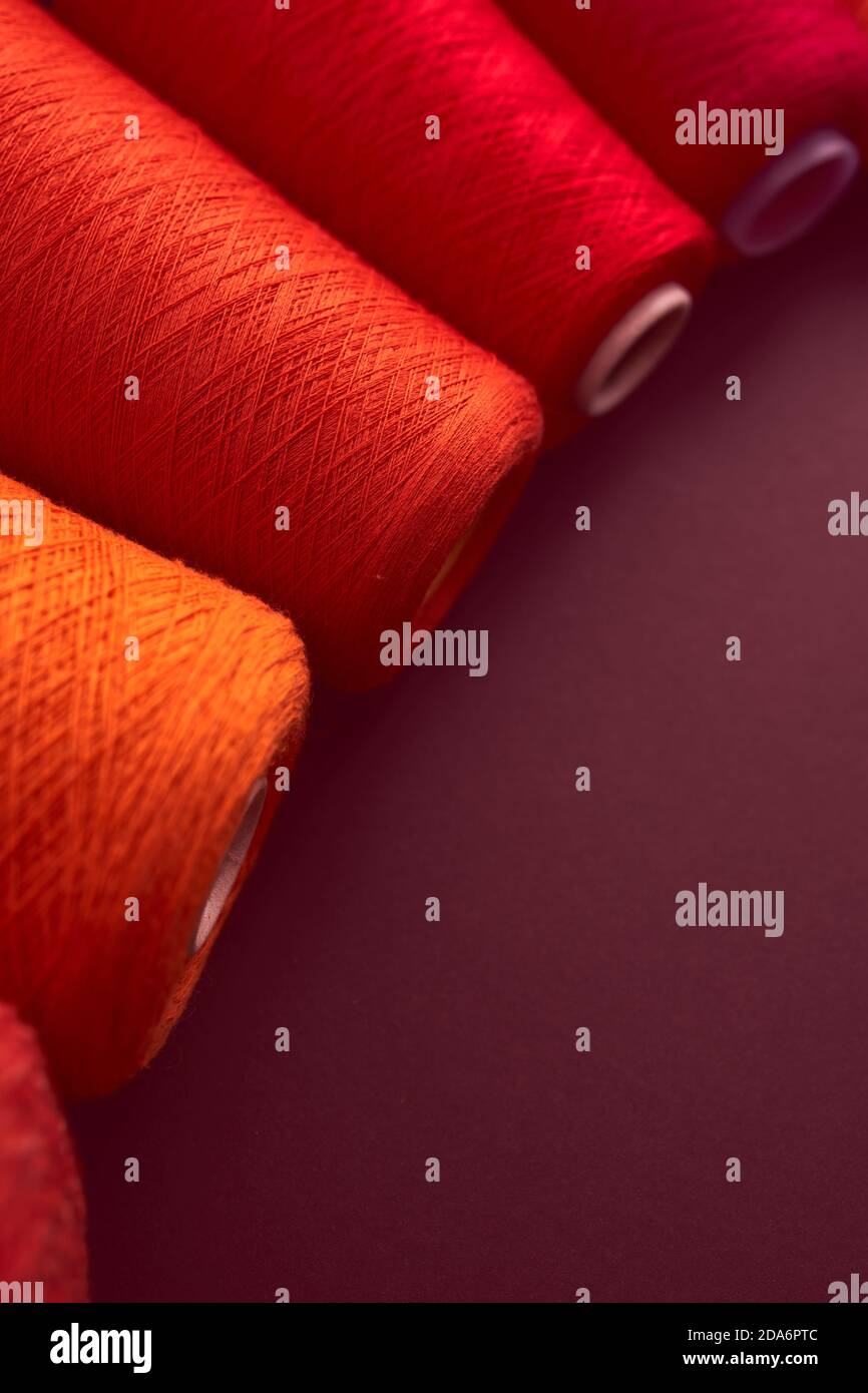 Composition of colorful vibrant wool threads Stock Photo - Alamy