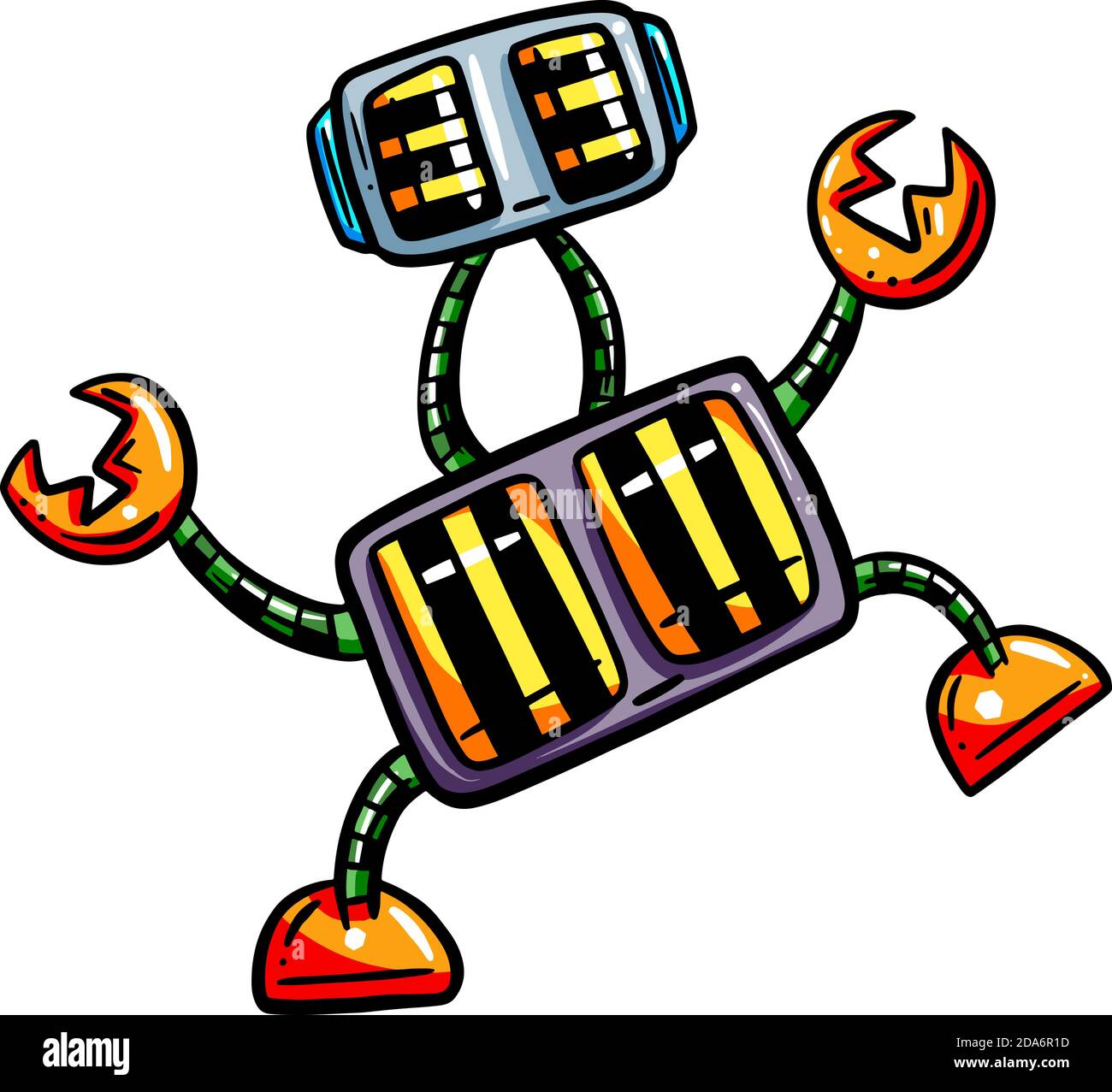 Cartoon Robot Vector Image Funny Character Stock Vector Image & Art - Alamy