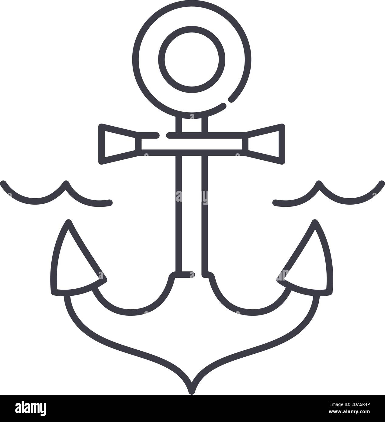 Navy Anchor Logo Outline
