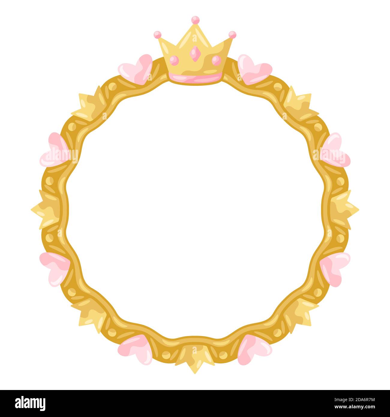 Princess frame with hearts and crowns Stock Vector Image & Art - Alamy
