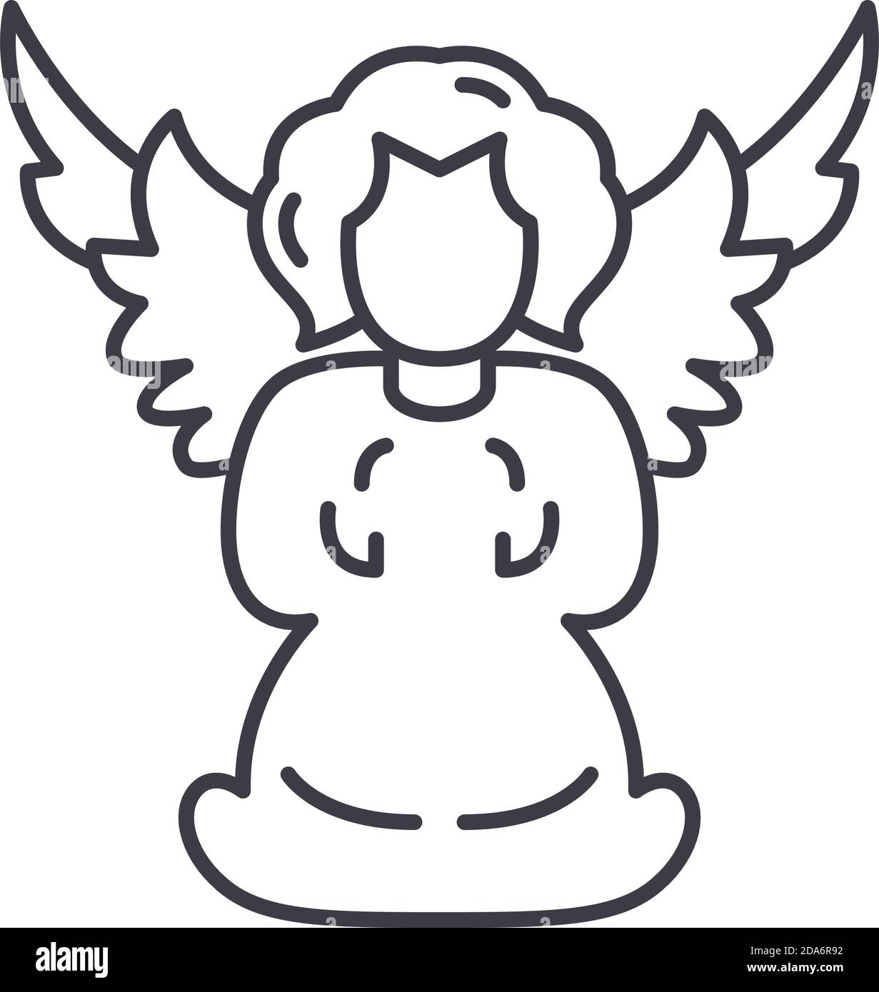 Angelic icon, linear isolated illustration, thin line vector, web ...