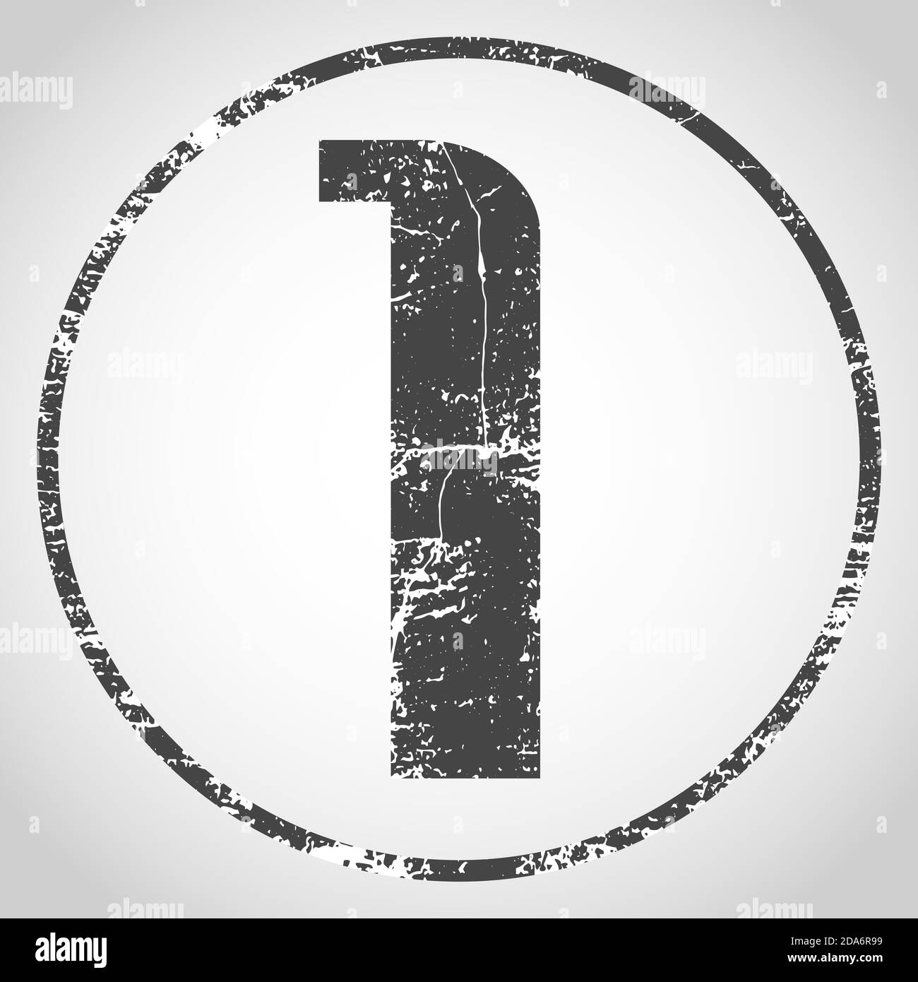 Grunge Number One With High Detailed Distress Texture. Grunge, Retro ...
