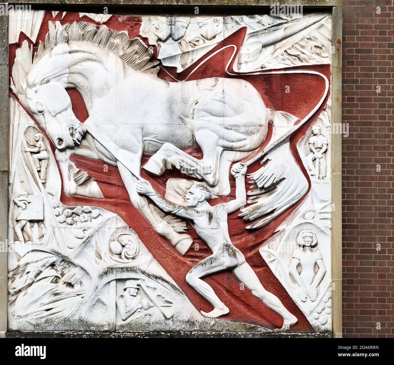 'Man's struggle to control the world outside himself', a sculpture by ...
