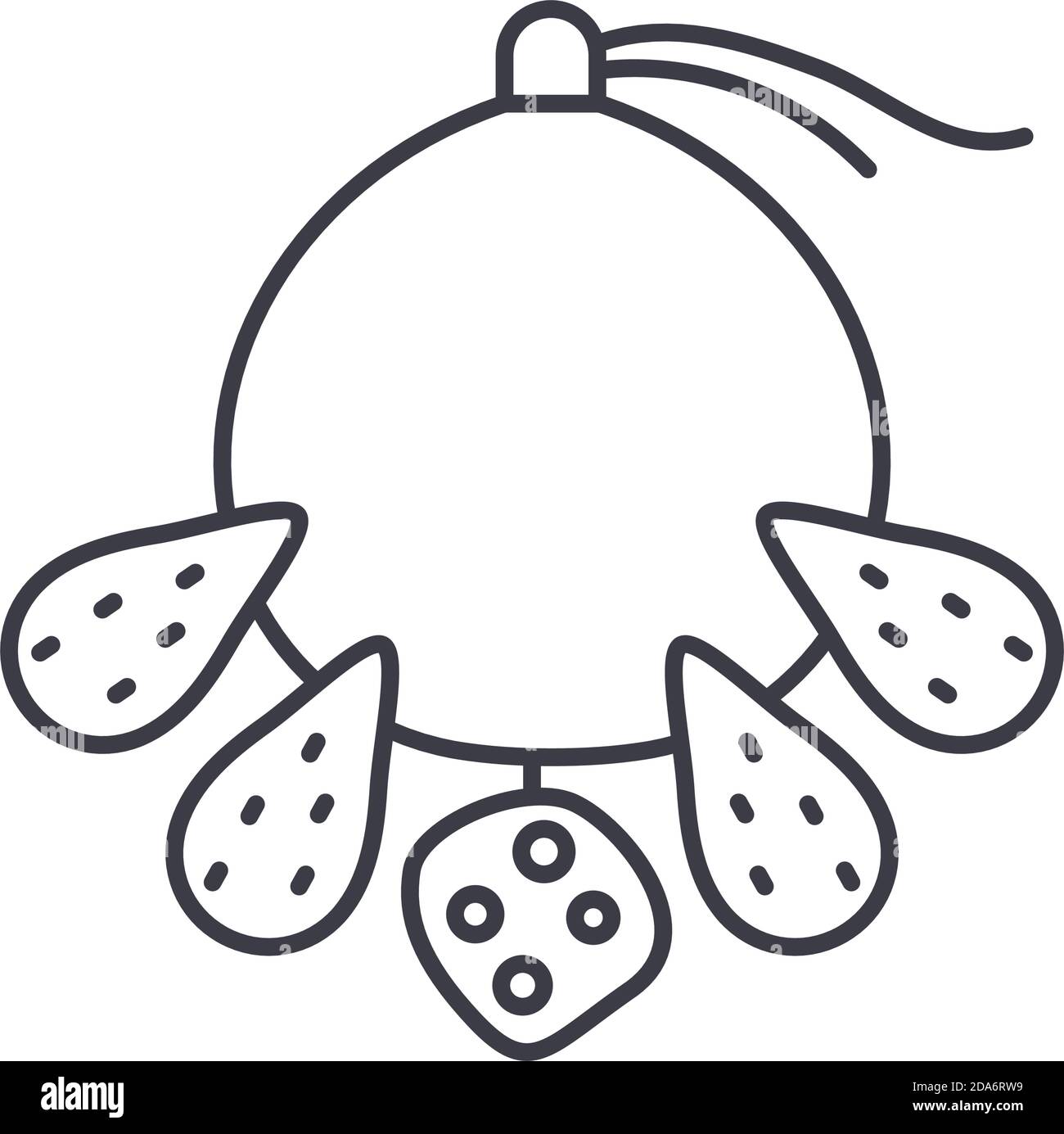 Ancient Jewellery Icon Linear Isolated Illustration Thin Line Vector