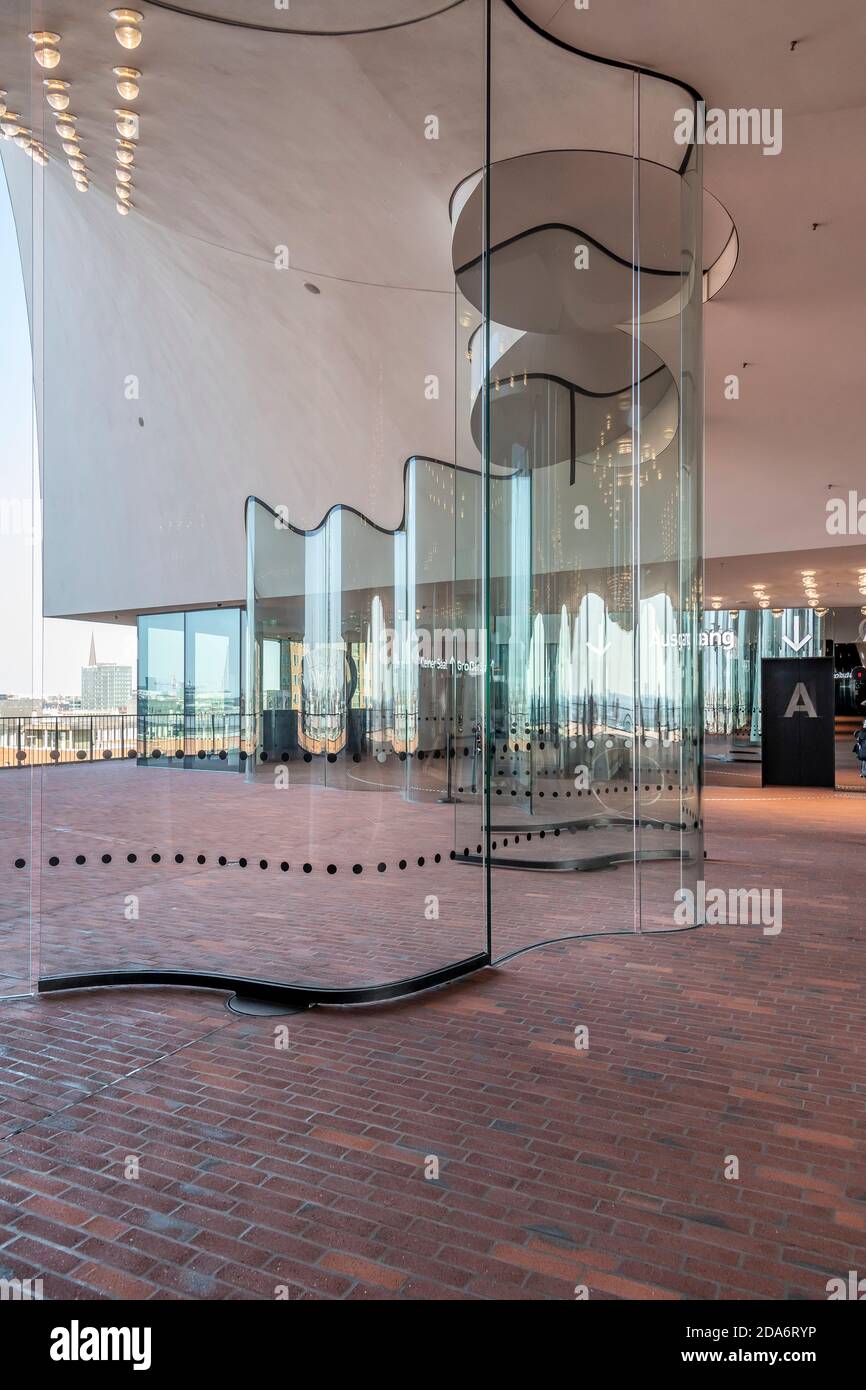 Inside the Elbphilharmonie concert hall in the HafenCity quarter of ...