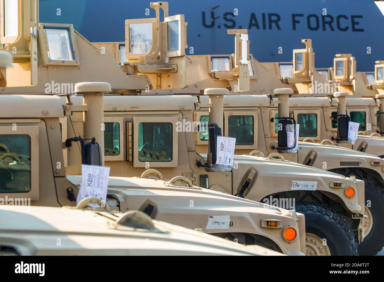 KIEV, UKRAINE - Mar. 25, 2015: American armored vehicles HMMWV (Humvee ...