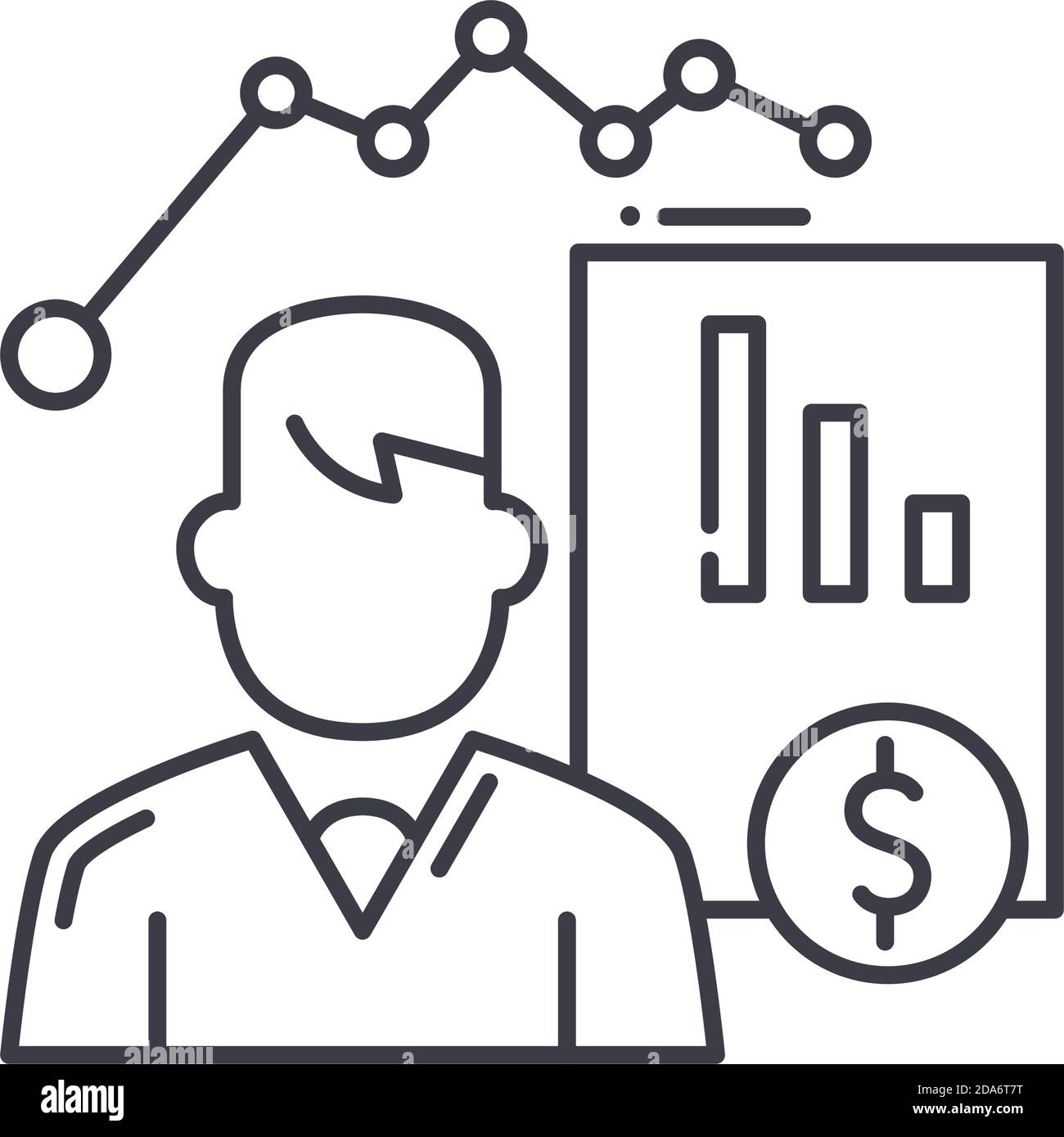 Analyst icon, linear isolated illustration, thin line vector, web ...