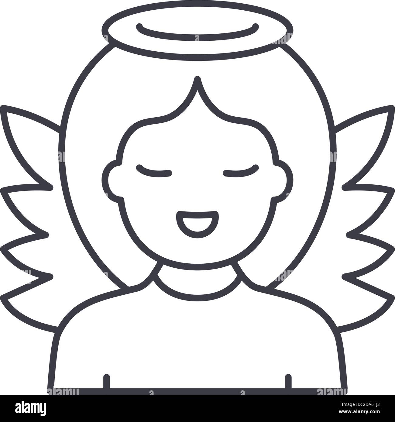 Angel concept icon, linear isolated illustration, thin line vector, web ...