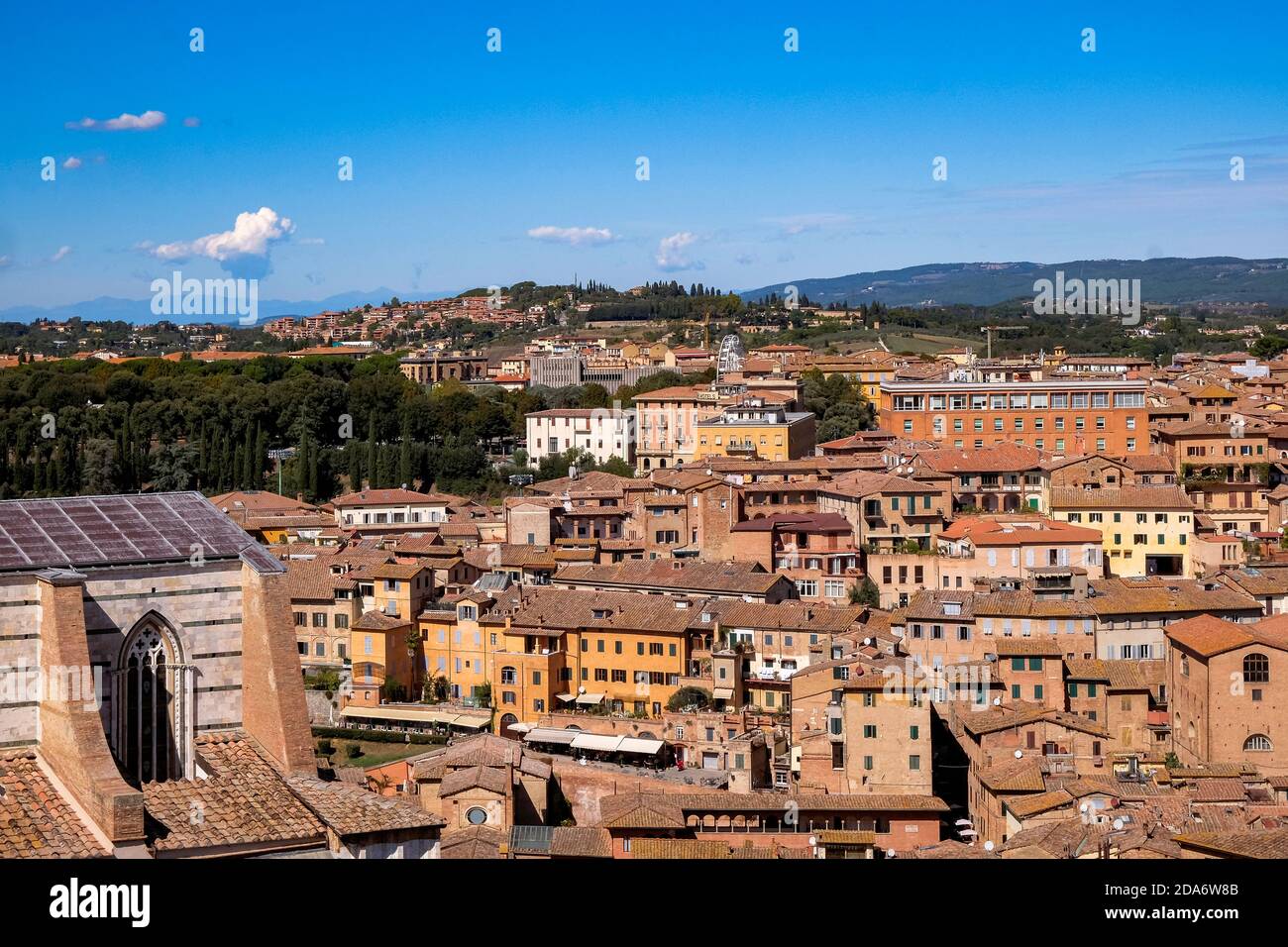 Aerial View of Siena from Facciatone - Red Tiled Traditional Rooftops ...