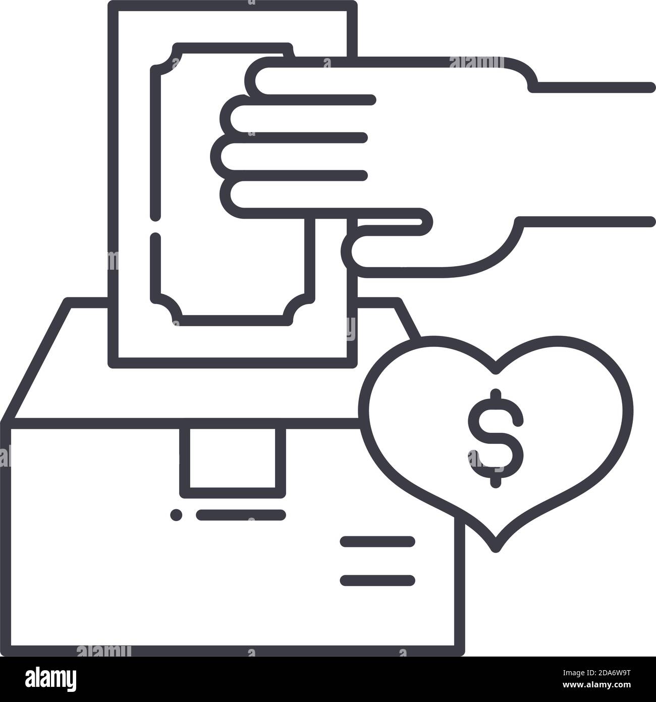 Alms icon, linear isolated illustration, thin line vector, web design ...