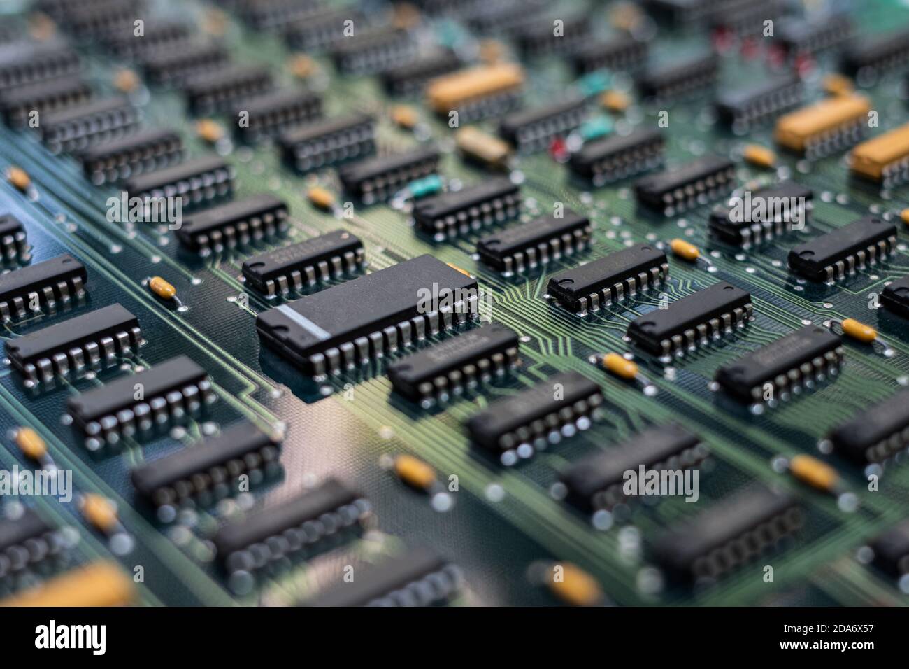 Closeup Electronic circuit board ( PCB )components detail and An integrated circuit (ic Stock ...