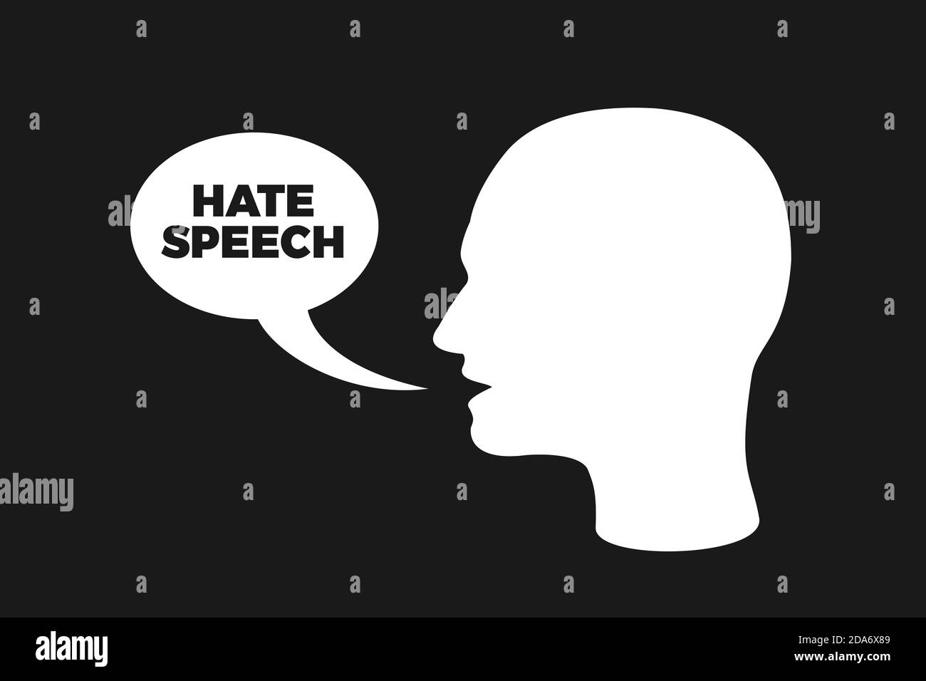 Hate speech - islhouette of man is doing offensive and violent talk and ...