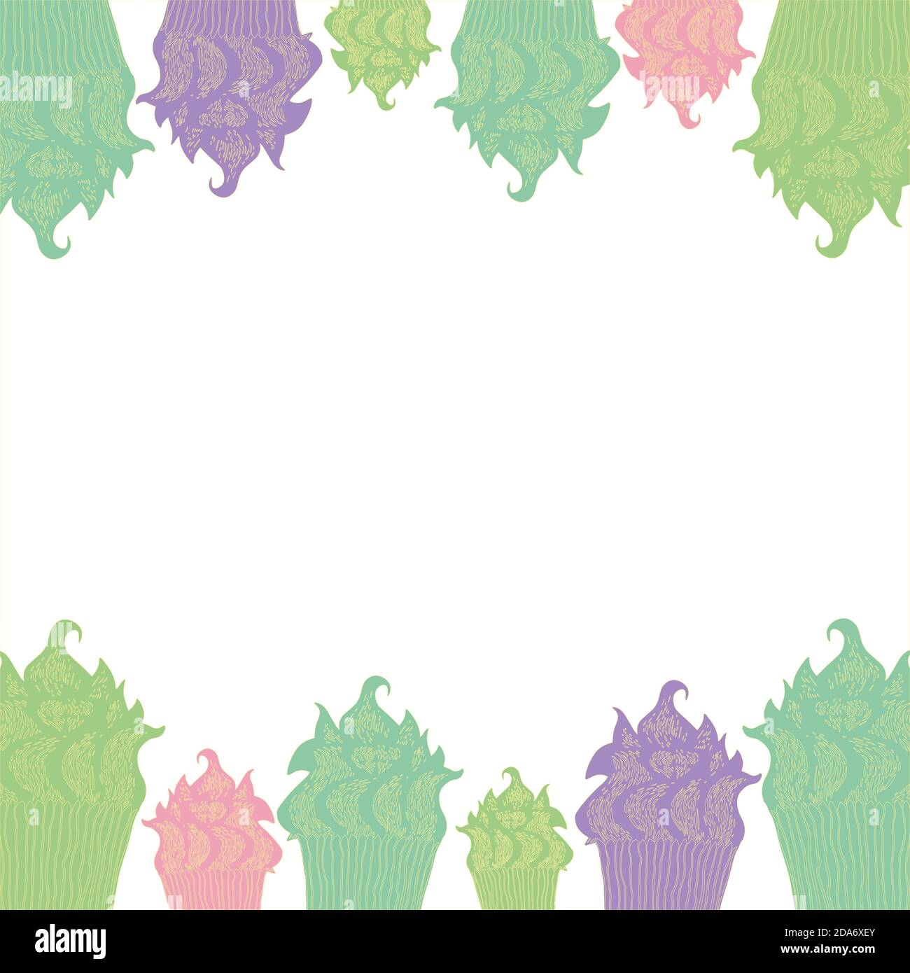 Colored muffin pattern for cards, invitation, menu, background Stock ...
