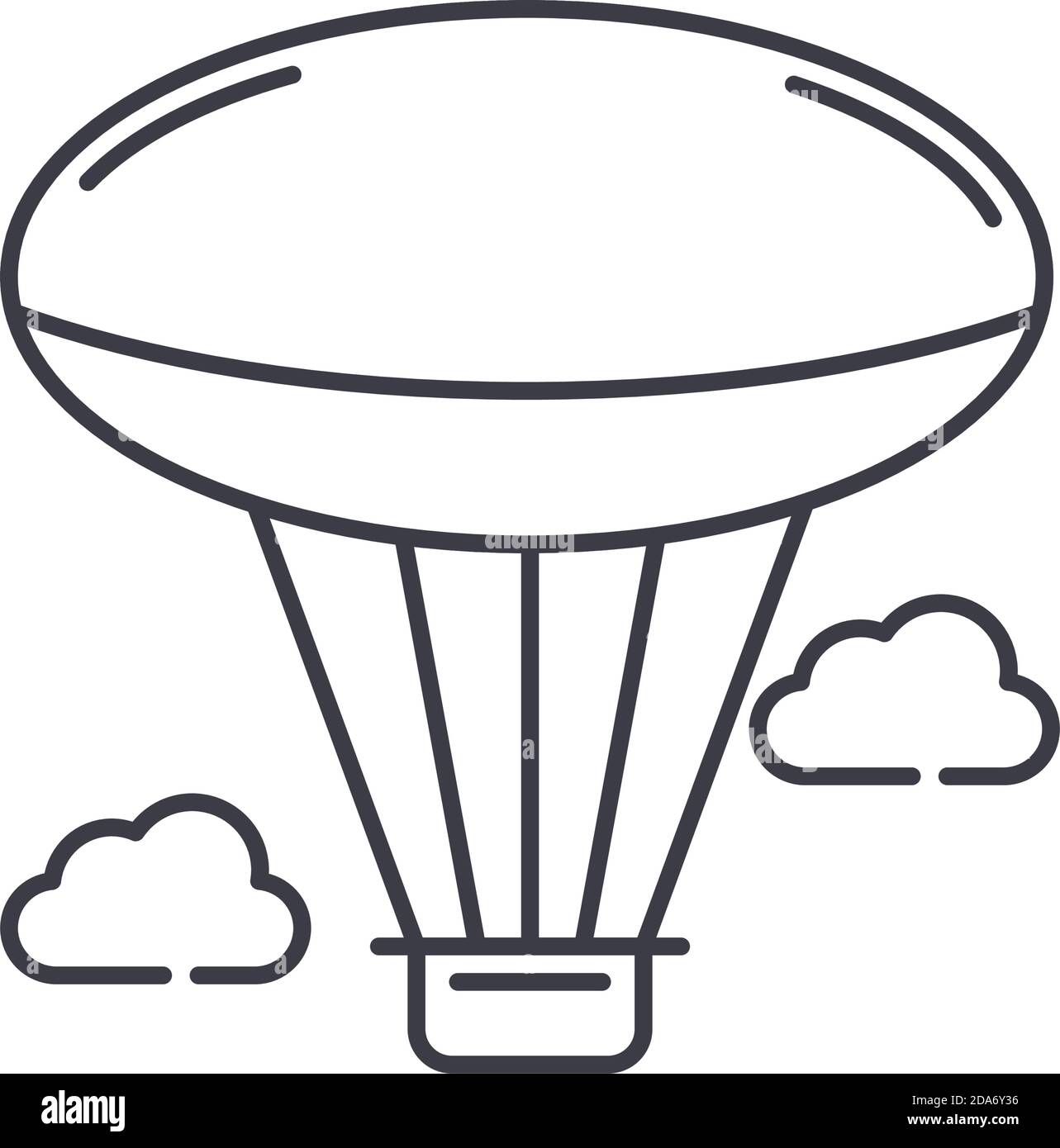 Airship Icon Linear Isolated Illustration Thin Line Vector Web