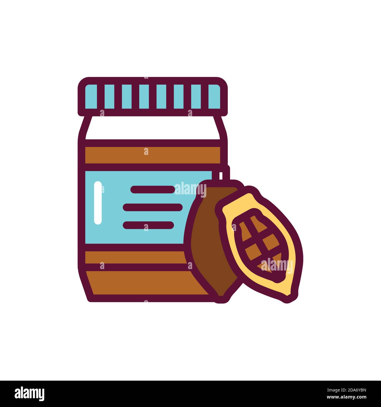 Cacao paste color line icon. Isolated vector element Stock Vector Image ...