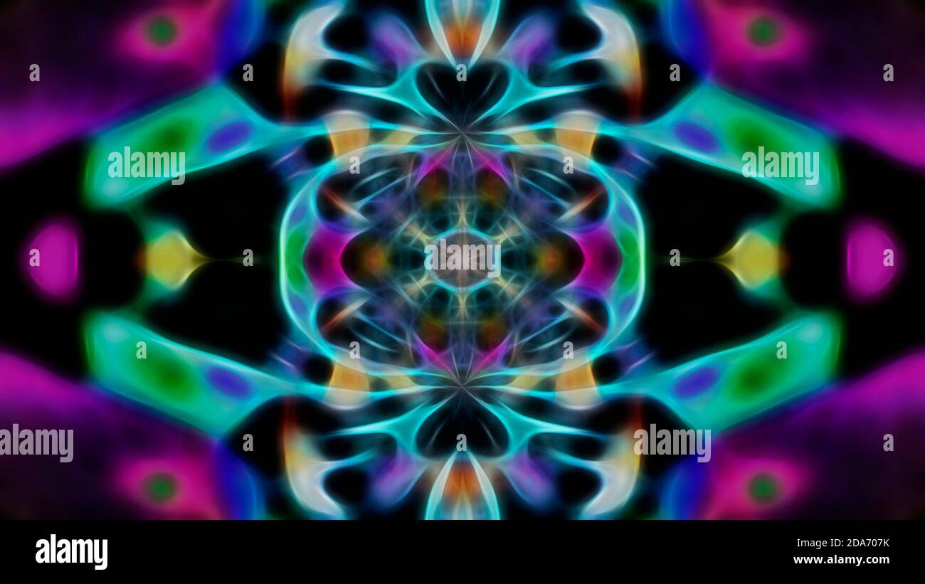 Abstract neon blurry patterned symmetrical background. For design and ...